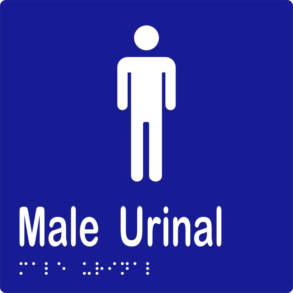 Male Urinal w Braille - KJAM Signage