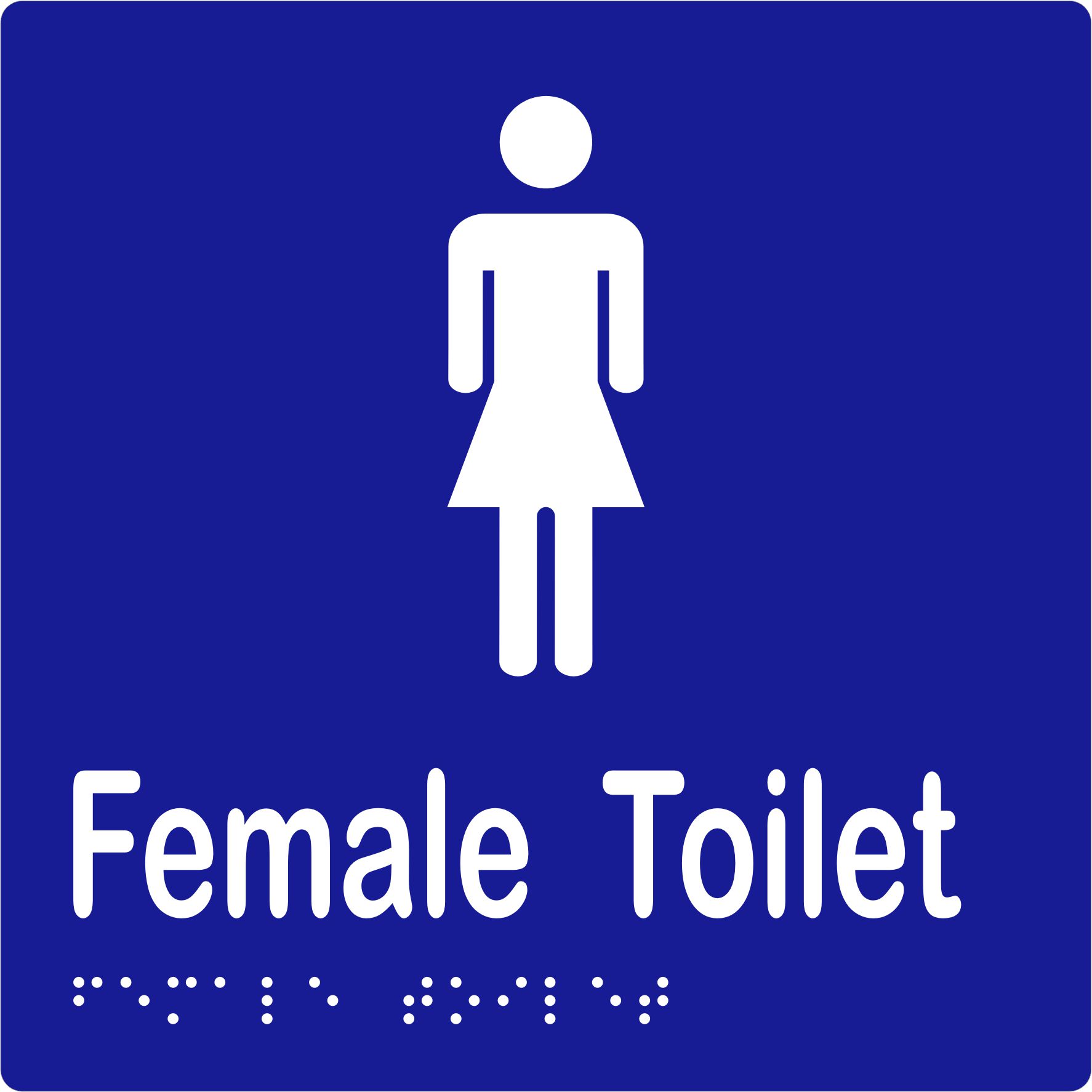 Female Toilet w Braille - KJAM Signage